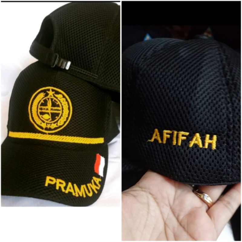 Jual Topi Pramuka Scout Paskibra Korpri gratis bordir nama samping ...
