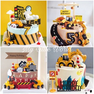 Jual Topper Mainan Truk Konstruksi Alat Berat Dekorasi Cake Miniatur ...