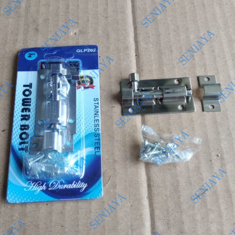 Jual Slot Grendel pintu stainless 2 inch | Shopee Indonesia