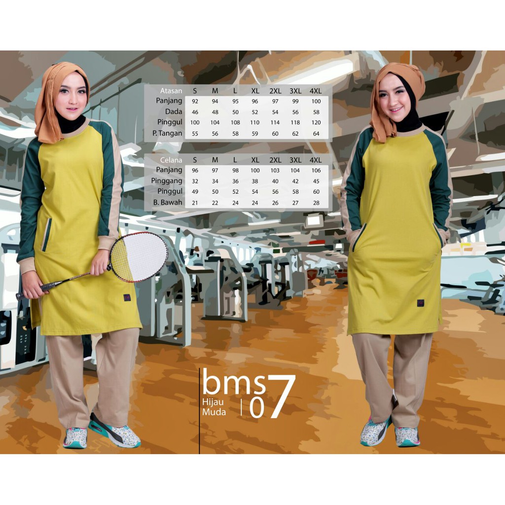 Jual BELIEVE BMS 07 HIJAU BAJU OLAH RAGA MUSLIMAH OLGA WANITA SENAM JOGING FASHION MUSLIM KAOS ...