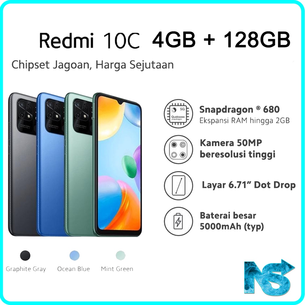 Jual Redmi 10C (4GB + 128GB) - Garansi Resmi | Shopee Indonesia