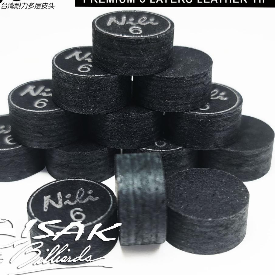Jual Nili Black #6 Cue Tip - 14 mm Medium Laminated - Billiard Biliar ...
