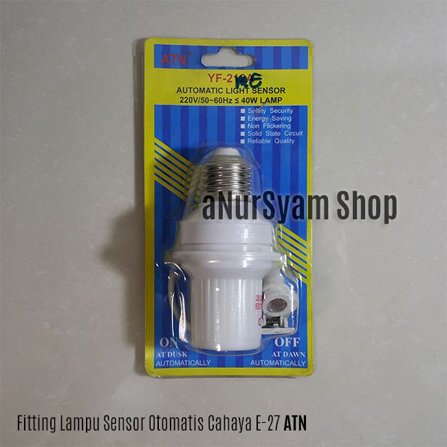 Jual Fitting Lampu Sensor Otomatis Cahaya E-27 ATN | Shopee Indonesia