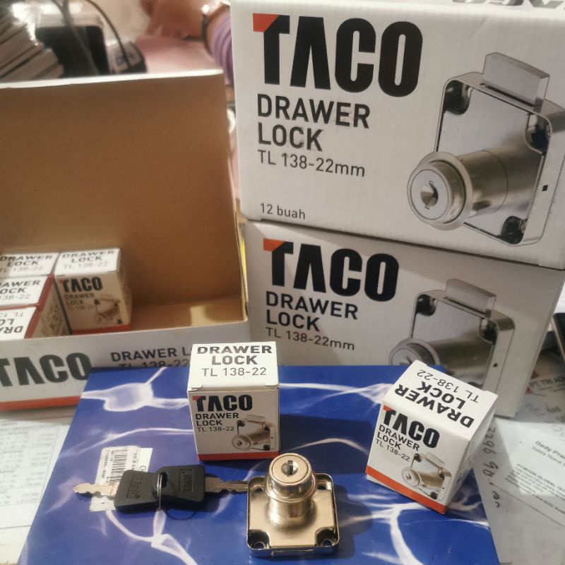 Jual Taco drawer lock TL 138-22 kunci laci taco | Shopee Indonesia