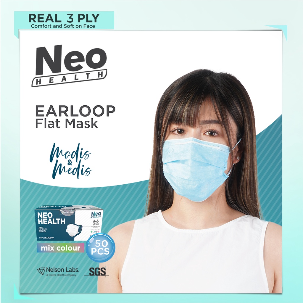 Jual Neo Mask Masker Neo Medis Modis 3 Ply Isi 50 Pcs Mix Warna Dalam 1 ...