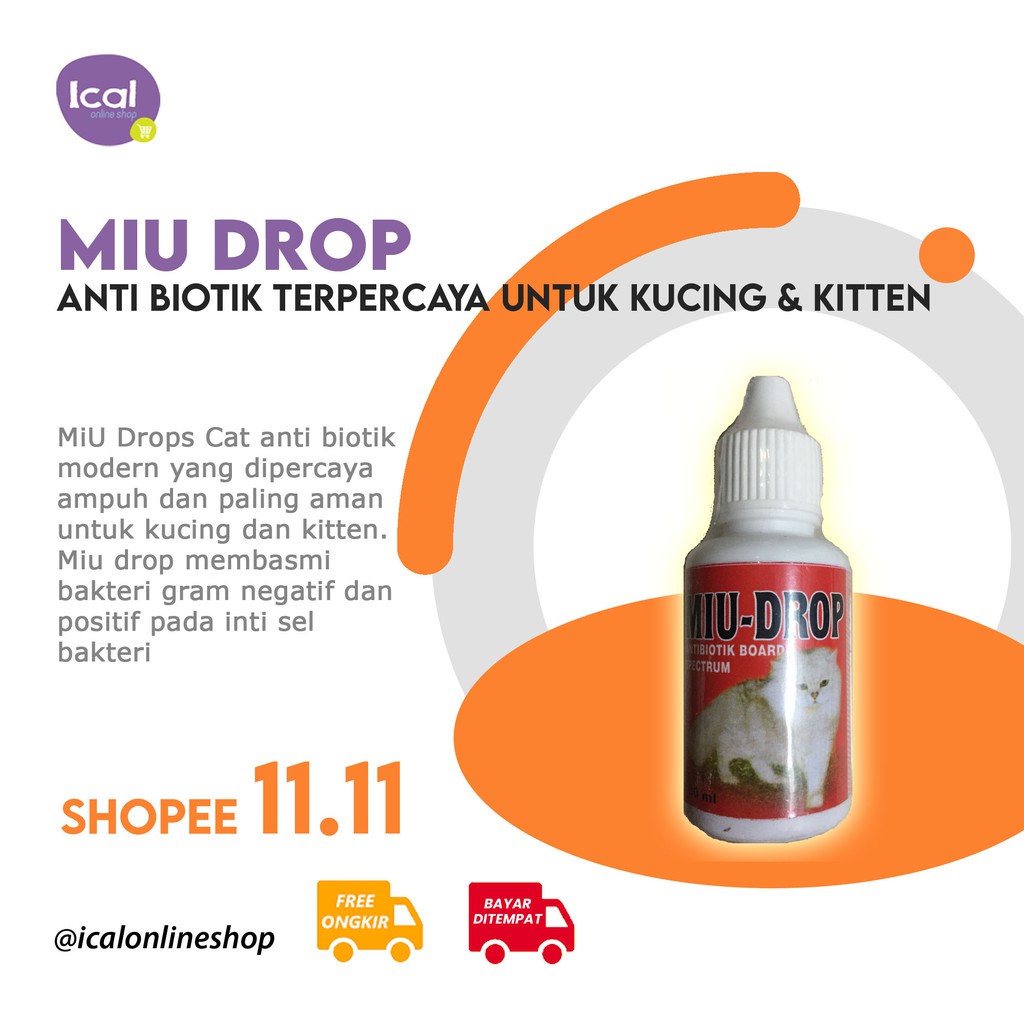Jual MiU Drop Anti Biotik Tetes Untuk Kucing Dan Anjing | Shopee Indonesia