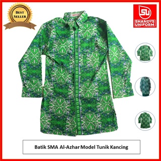 Jual BAJU BATIK SMA AL-AZHAR MODEL TUNIK KANCING LENGAN PANJANG ...