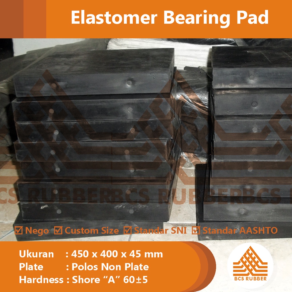 Jual Elastomer Bearing Pad Karet Bantalan Jembatan 450x400x45 Standart ...
