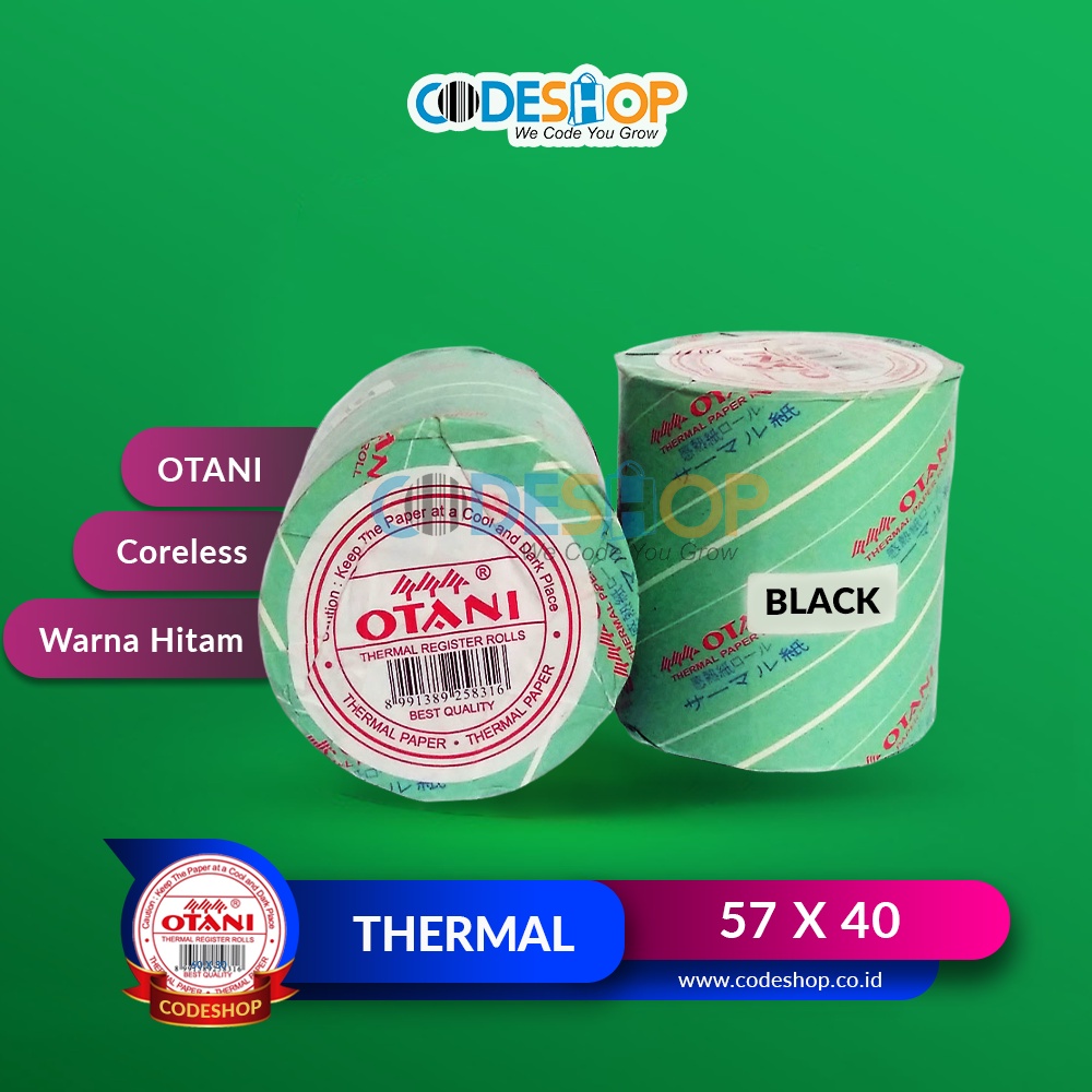 Jual Kertas Thermal OTANI 57 X 40 MM Struk Kasir Paper Roll HITAM ...