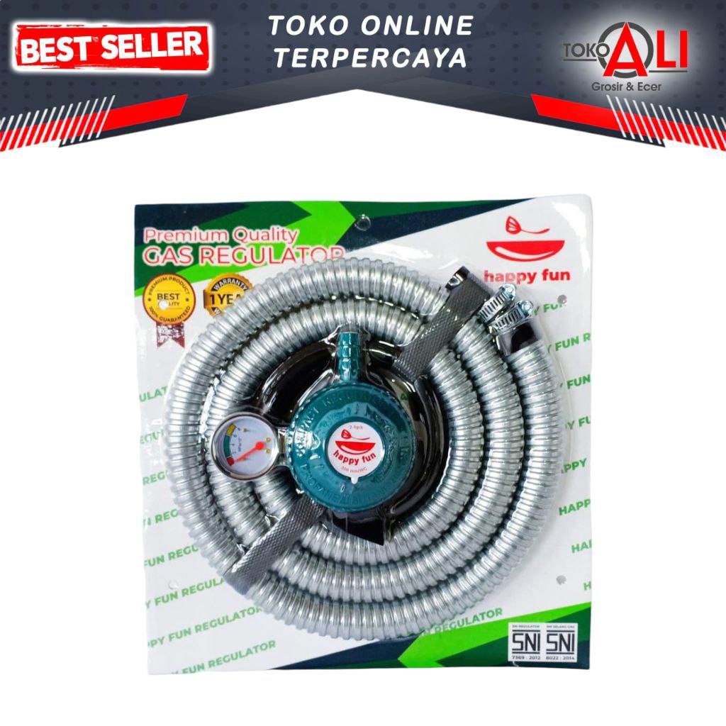 Jual Regulator Gas HAPPY FUN TAHAN LAMA KOMPLIT Kepala Gas DAN SELANG ...