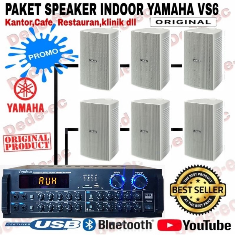Jual PAKET SOUND SYSTEM INDOOR CAFE KANTOR RESTAURAN ISI 6 SPEAKER YAMAHA VS6 ORIGINAL | Shopee ...