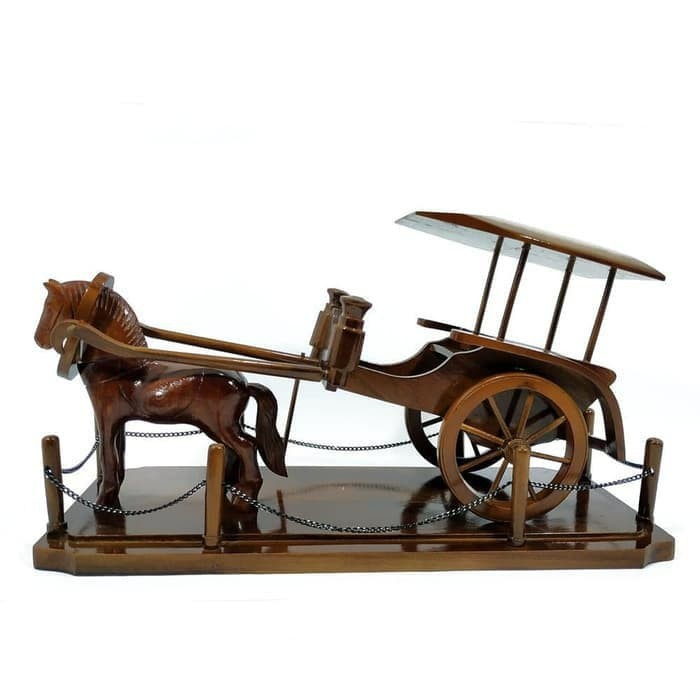 Jual Patung Pajangan Antik Miniatur Kereta Kuda Andong Delman Dokar Kayu | Shopee Indonesia
