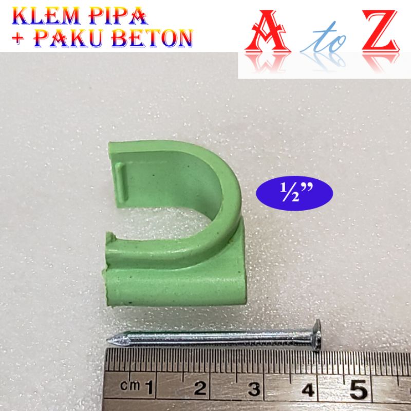 Jual Klem 1/2" + paku beton/clam 0,5 in/klem pipa pvc 1/2 inchi + paku ...