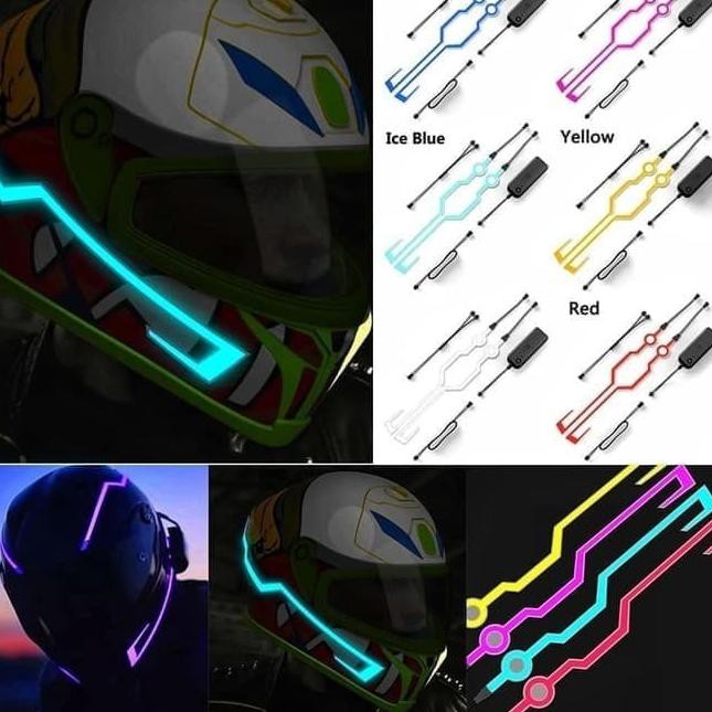 Jual Lampu Led Helm Motor ip stiker Vlog tron movie el tape wire purge ...