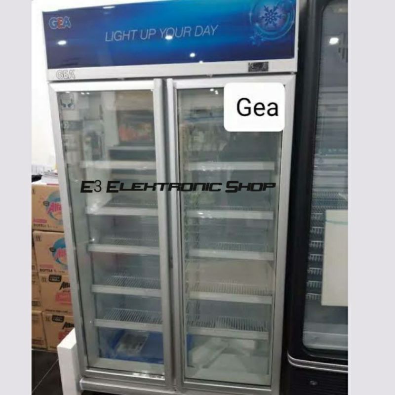 Jual Showcase GEA Expo800 Lemari Kulkas Kaca pendingin minuman | Shopee Indonesia