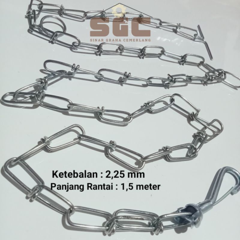 Jual Rantai Anjing no. 40 Rantai Gogok Rante Hewan (panjang 1,5 meter ...
