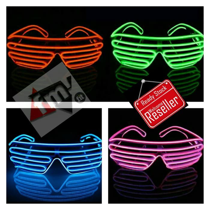 Kacamata LED Glow in the Dark elwire Sunglasses tumblr party club dj ...