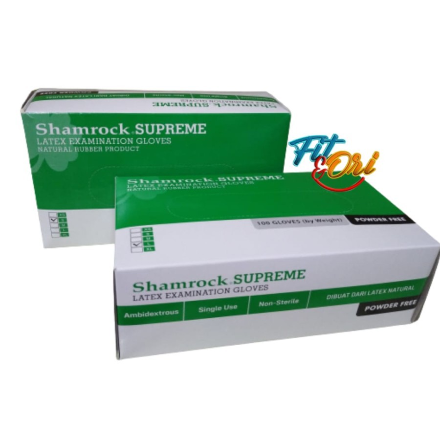 Jual Shamrock Supreme Gloves Powder Free / Sarung Tangan Karet Shamrock ...