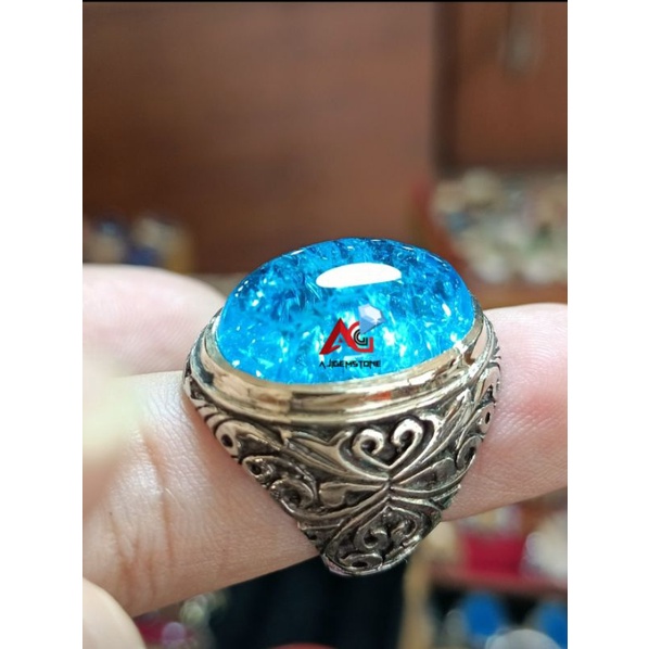 Jual Batu cincin blue topaz retak seribu | Shopee Indonesia