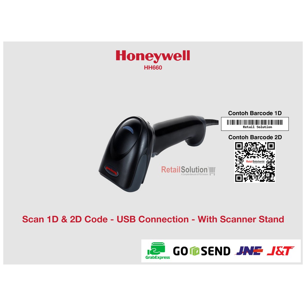 Jual Barcode Scanner Honeywell HH660 - 2D QR CODE Scanner | Shopee ...