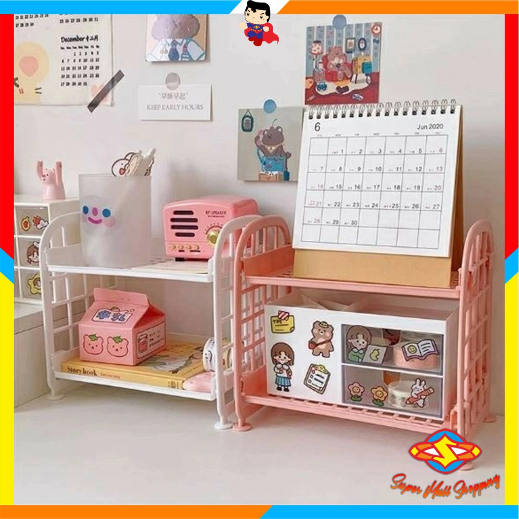 Jual SMS Rak Meja Plastik Mini 2 Tingkat Multifungsi Rak 2 Susun Rak ...