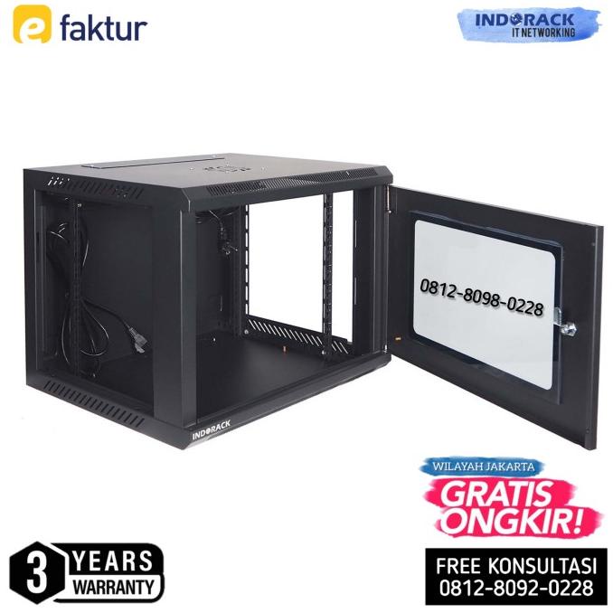 Jual Wallmount Rack Indorack Single Door Rak Server 8U Depth 500Mm ...
