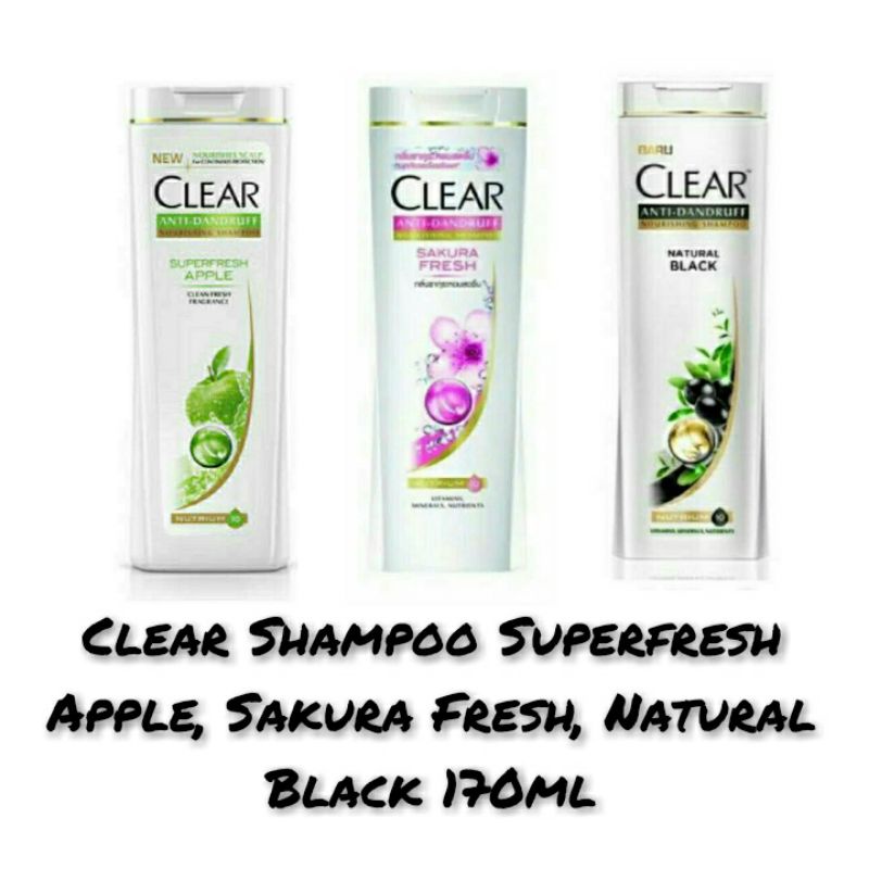 Jual CLEAR SHAMPOO SAKURA FRESH, SUPERFRESH APPLE, NATURAL BLACK 170ml ...