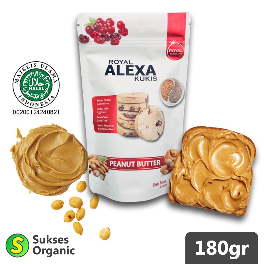 Jual Alexa Cookies Almond PEANUT BUTTER Gluten Free 180gr | Shopee ...