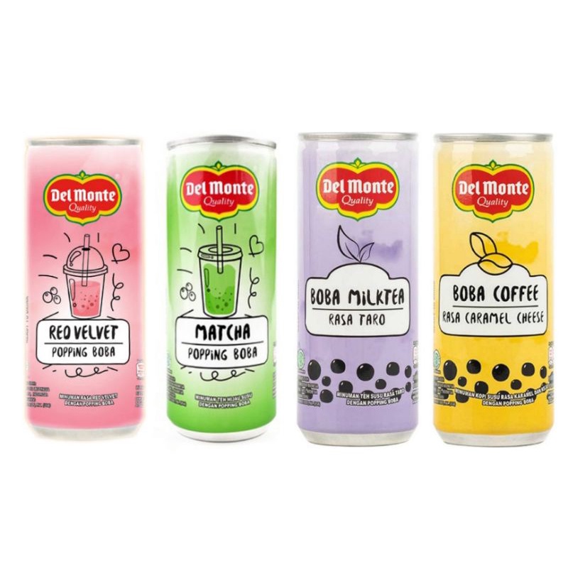 Jual (gosend) Del Monte Delmonte Drink Boba minuman milk tea Caramel ...