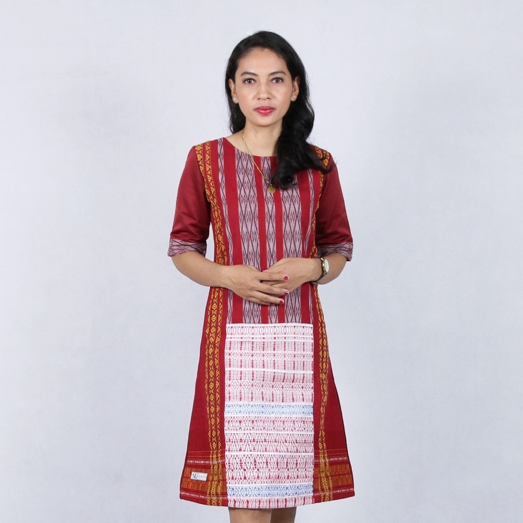 Jual Dress Etnik Tenun Ulos RAGIHIDUP Asli Marun (Couple Dijual Terpisah) | Shopee Indonesia