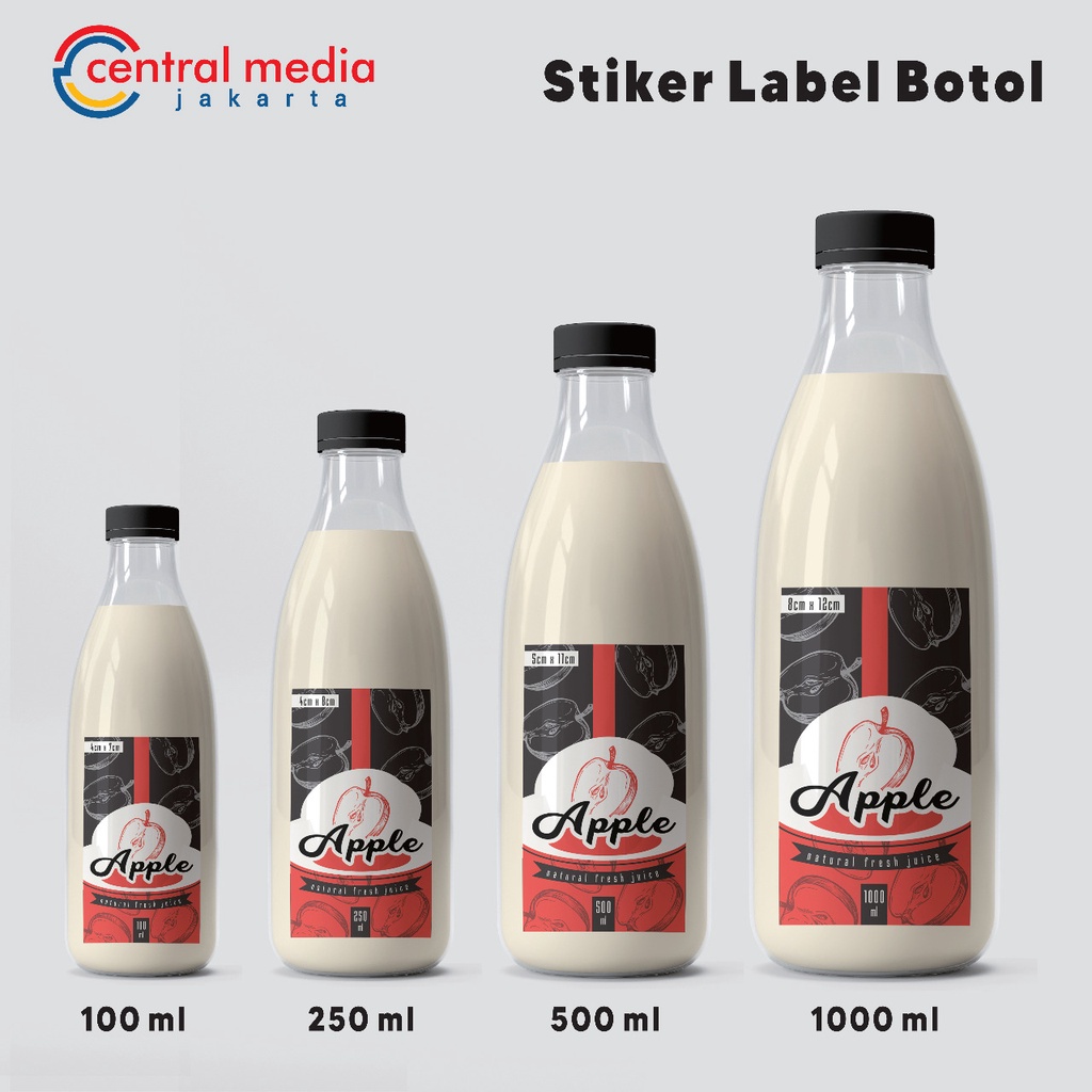 Jual Cetak Sticker Botol Label Kemasan Minuman Stiker Botol Kopi Milk ...