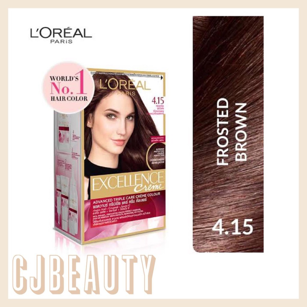 Jual L'Oreal Paris Excellence Creme Permanent Hair Color 4.15 Frosted ...