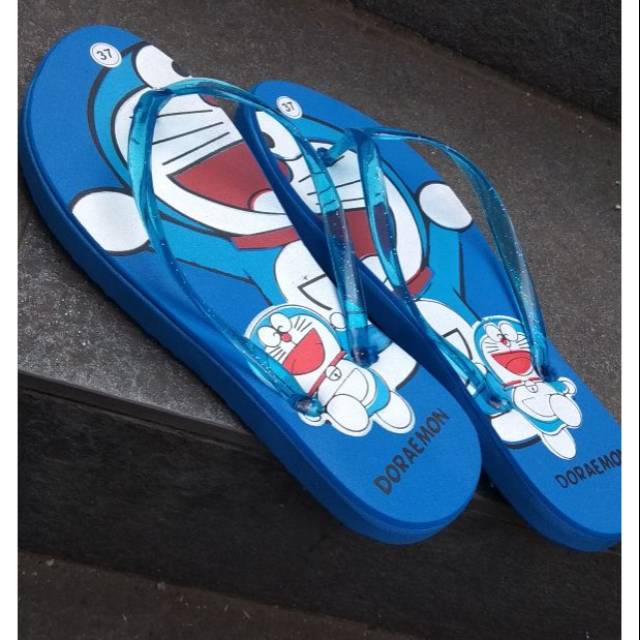 Jual BEST SELLER!! SANDAL DORAEMON BIRU DATAR 2,5CM Indonesia|Shopee ...