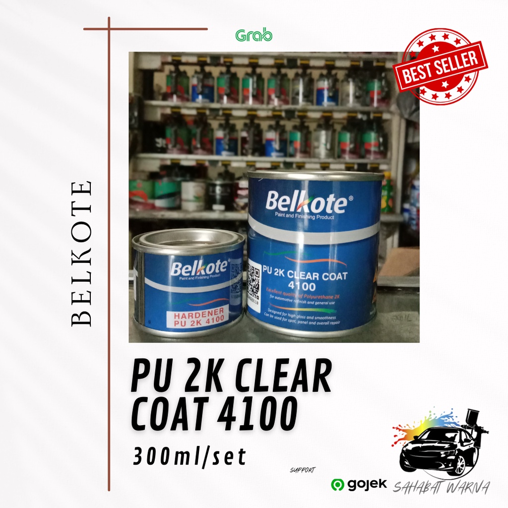 Jual Belkote PU 2K Clear Coat 4100 Gloss - 300mL (Pernis Motor/Mobil PU ...