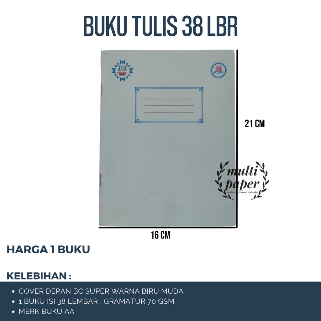 Jual Buku Tulis Sekolah isi 38 lembar, 40 lembar, 60 lembar / Buku ...