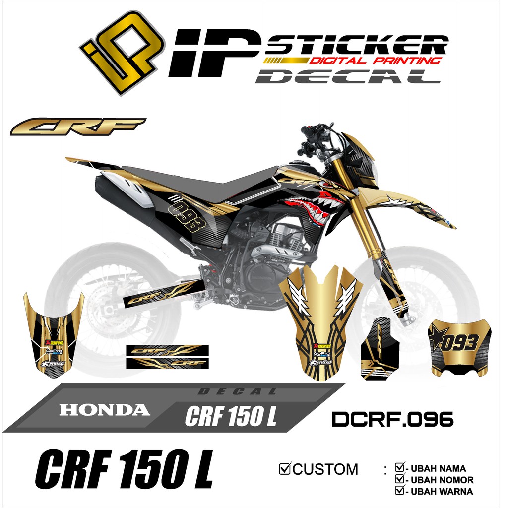 Jual (cod) stiker motor - DECAL CRF 150 L - motor HONDA - motor - CRF ...