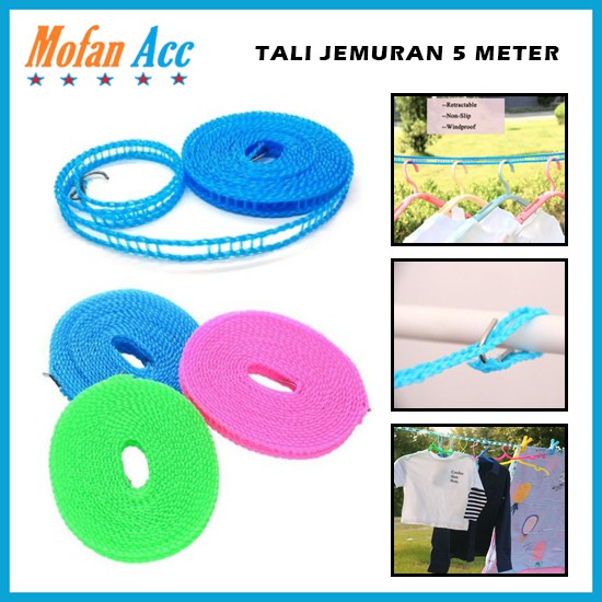 Jual TALI JEMURAN PAKAIAN 5 METER DAN 3 METER SUPER PRAKTIS GANTUNGAN ...