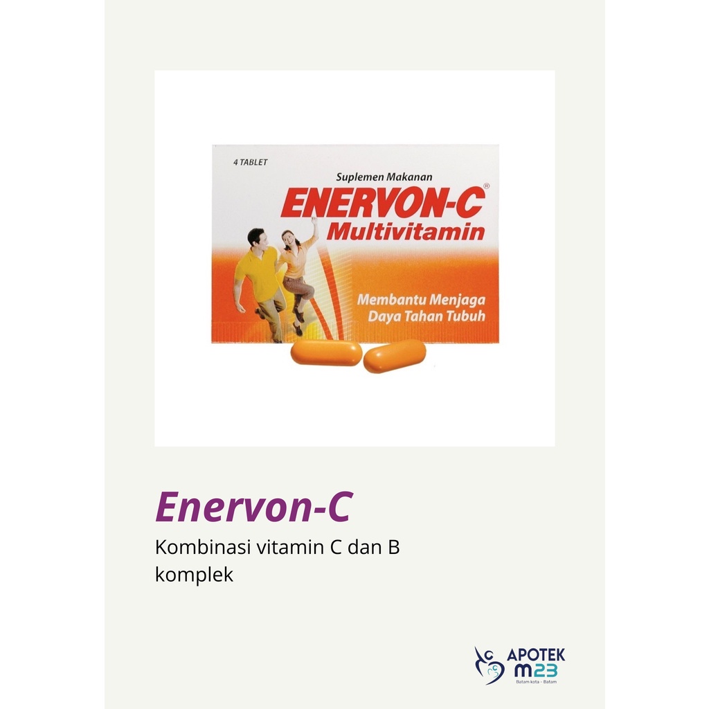 Jual Enervon C Tablet Strip isi 4 Tablet/Multivitamin/Daya Tahan Tubuh ...