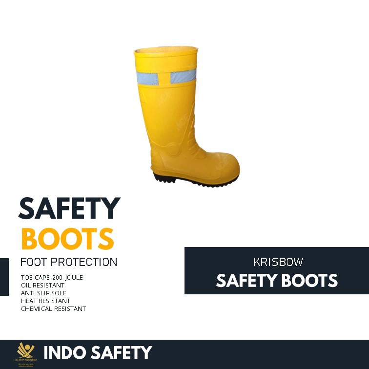Jual SEPATU SAFETY BOOTS KUNING KRISBOW | Shopee Indonesia