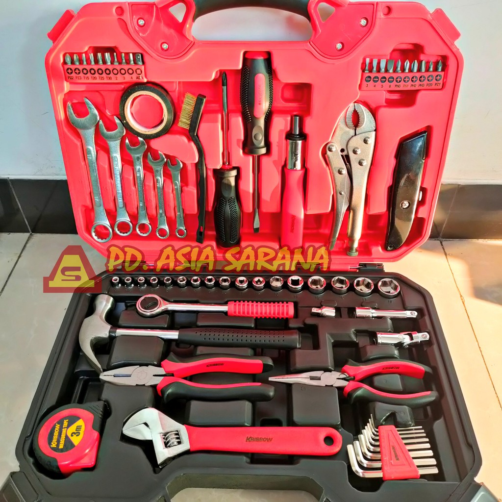 Jual ToolKit Set 66pcs KRISBOW Perkakas / Tool Kit Peralatan Mekanik ...