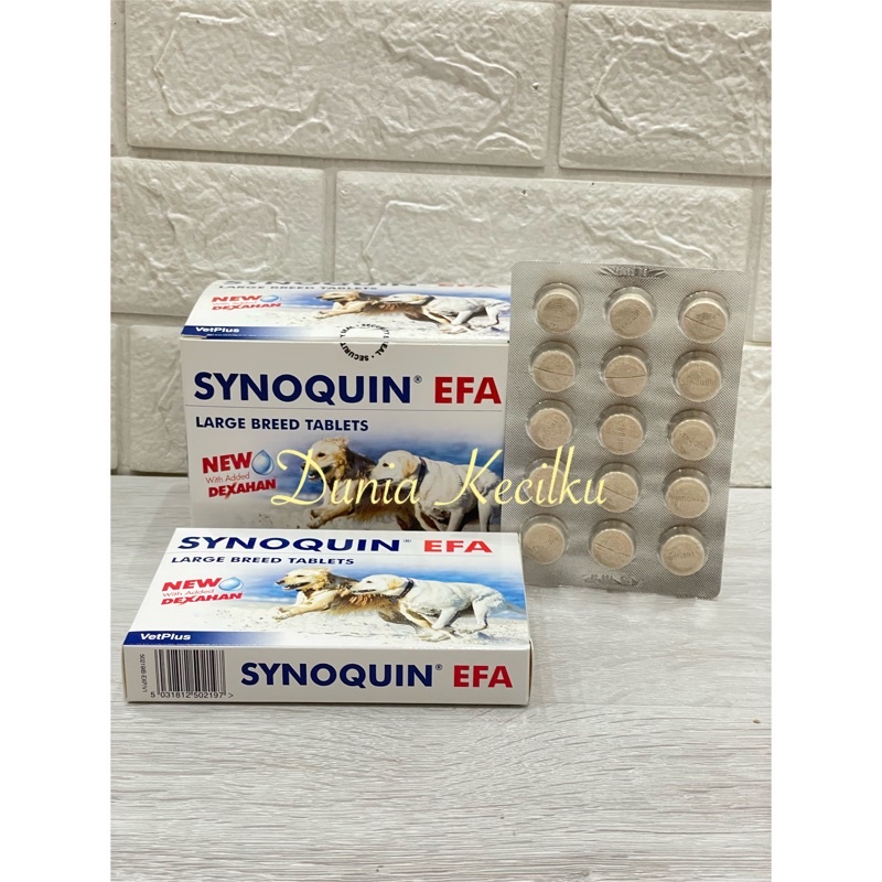 Jual Synoquin Large Breed Tablets For Dogs >25kg Suplemen Tulang dan Persendian (JUAL PER TABLET ...