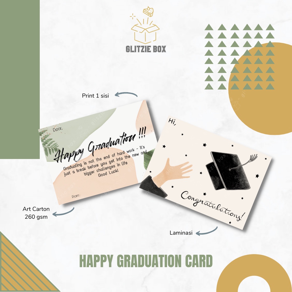 Jual (5 pcs) HAPPY GRADUATION CARD | Kartu Ucapan Graduasi Print 1 Sisi ...
