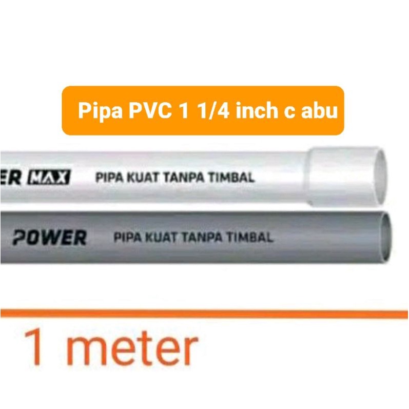 Jual Pipa paralon PVC murah 1 1/4 inch c abu power ( 1 meter ) | Shopee ...