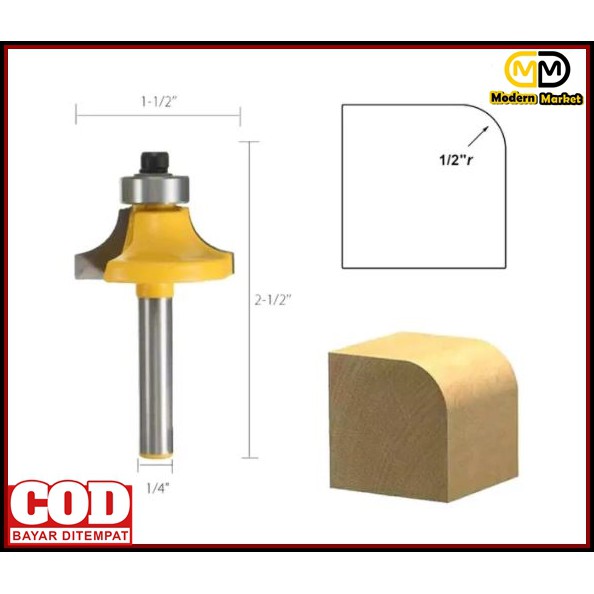 Jual MATA PROFIL KAYU SUDUT ROUND OVER ROUTER BIT FLUSH TRIMMER HPL ...
