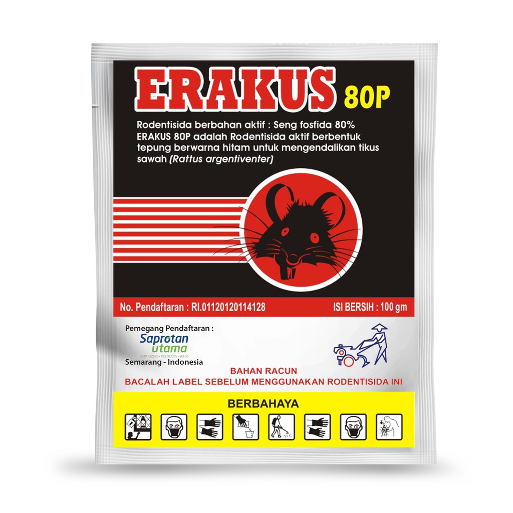 Jual Rodentisida ERAKUS Pak Tani 100 GR KEMASAN PABRIK | Shopee Indonesia