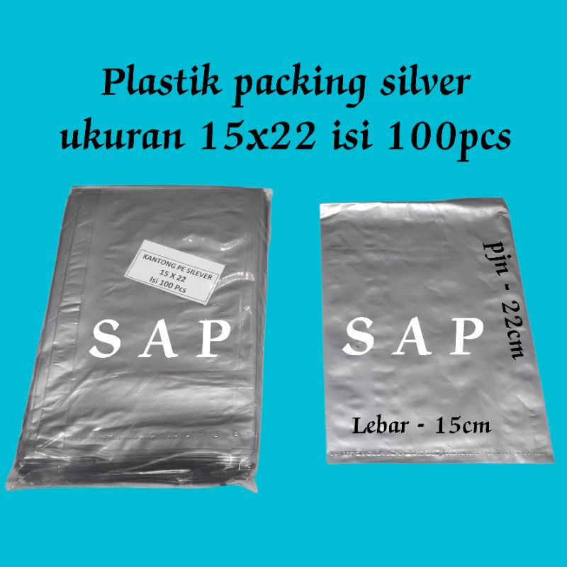 Jual Plastik packing silver uk 15x22,plastik bungkus paketan Online ...
