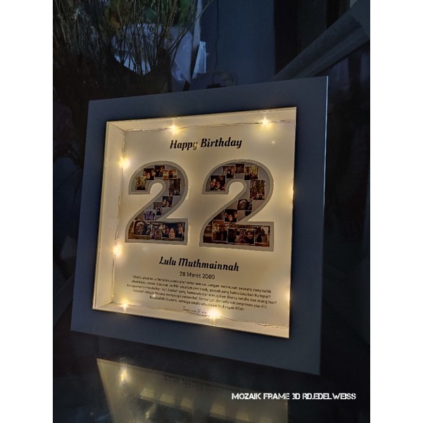 Jual MOZAIK FRAME/LAMPU LED/SCRAP BOX/FRAME FOTO | Shopee Indonesia