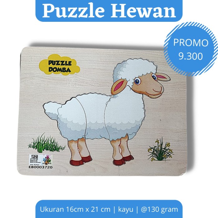 Jual Puzzle Hewan Murah Puzzle Kayu Mainan Edukasi Anak - Domba ...