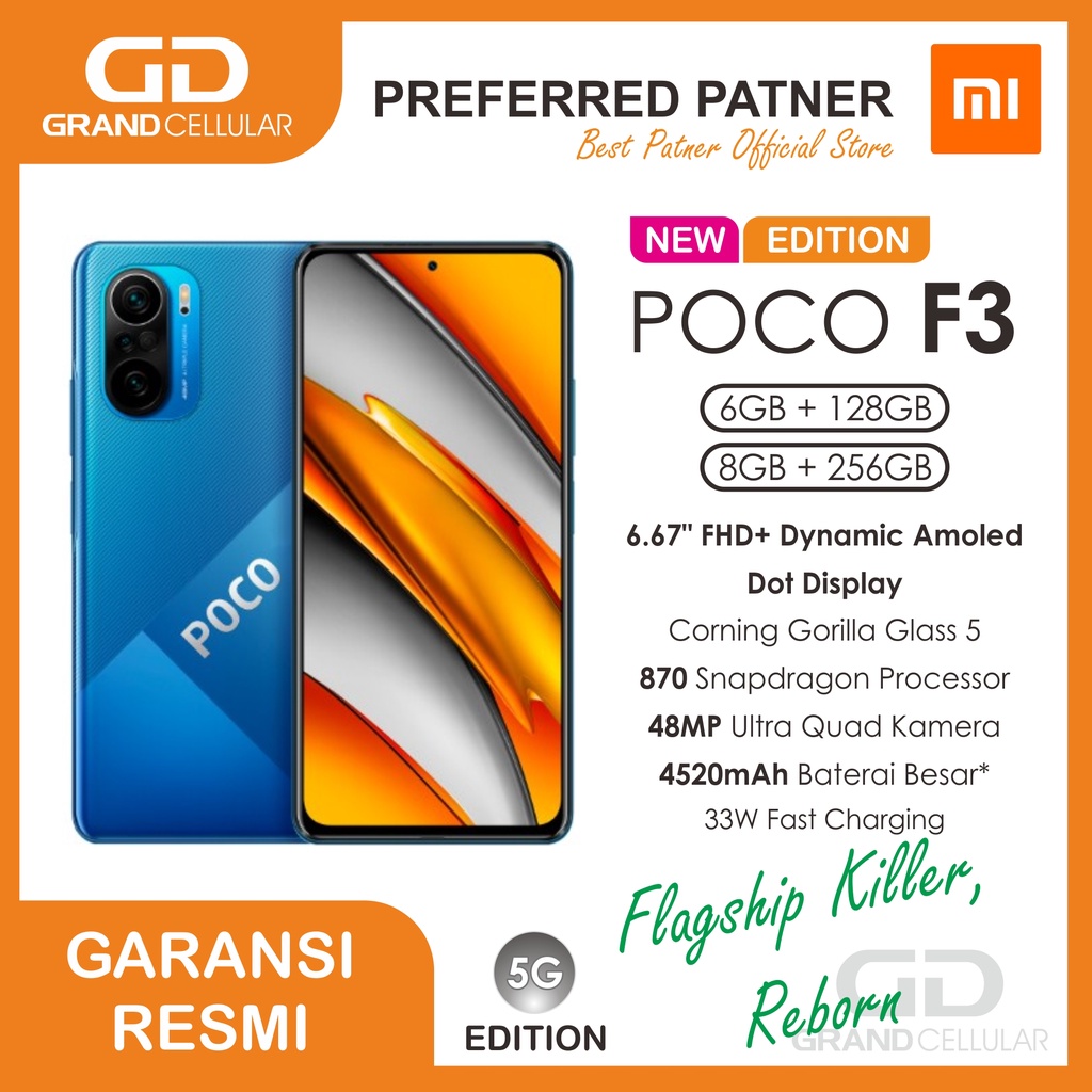 Jual POCO F3 8GB RAM 256GB ROM - 6GB RAM 128GB ROM Garansi Resmi ...