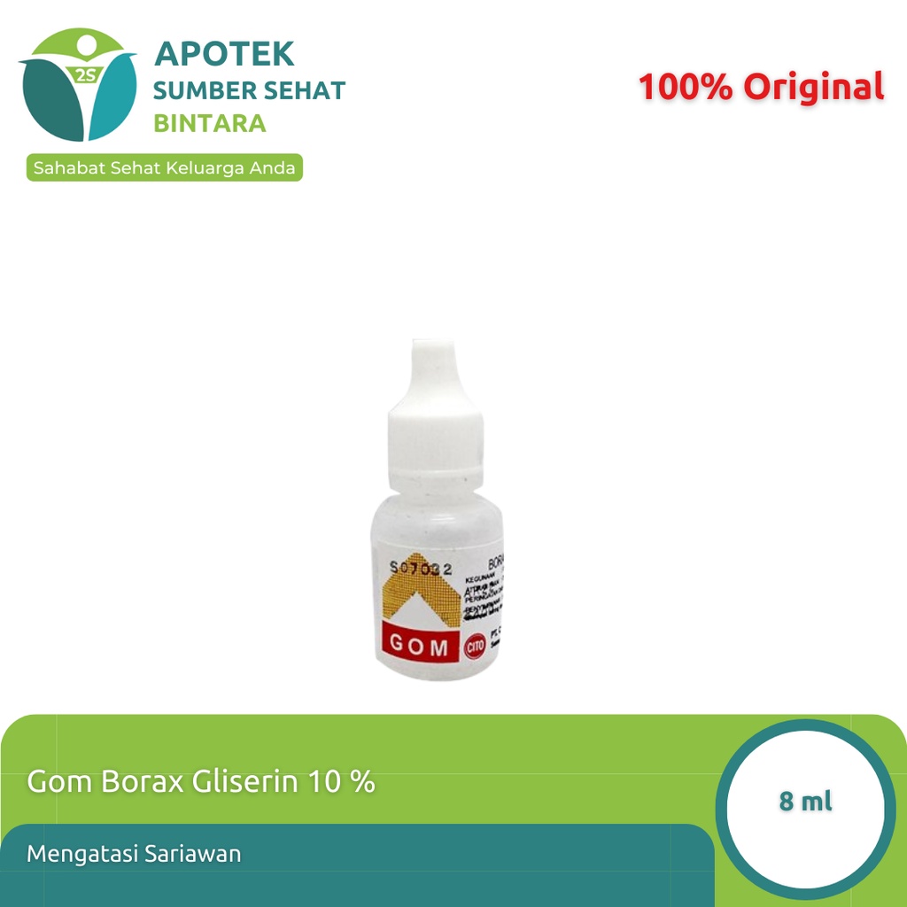 Jual GOM Borax Gliserin Obat Sariawan 1 Botol 8 ml | Shopee Indonesia